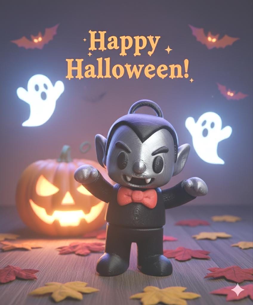 3D Printed Flexi Vampire – Spooky Halloween Fidget Toy, Fun Collectibl ...